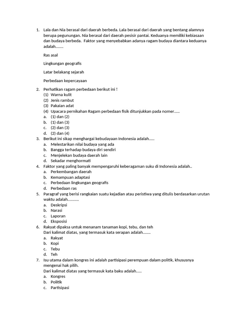 Soal UH Tema 7 | PDF