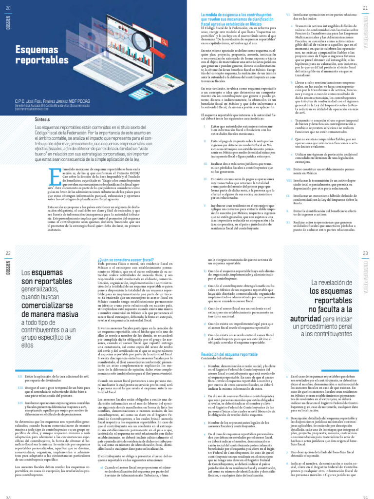 Esquemas Reportables CP | PDF