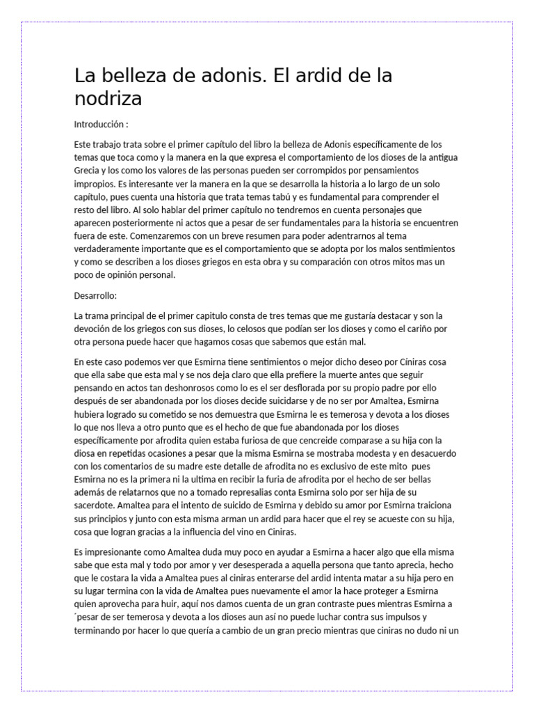 La Belleza de Adonis | PDF