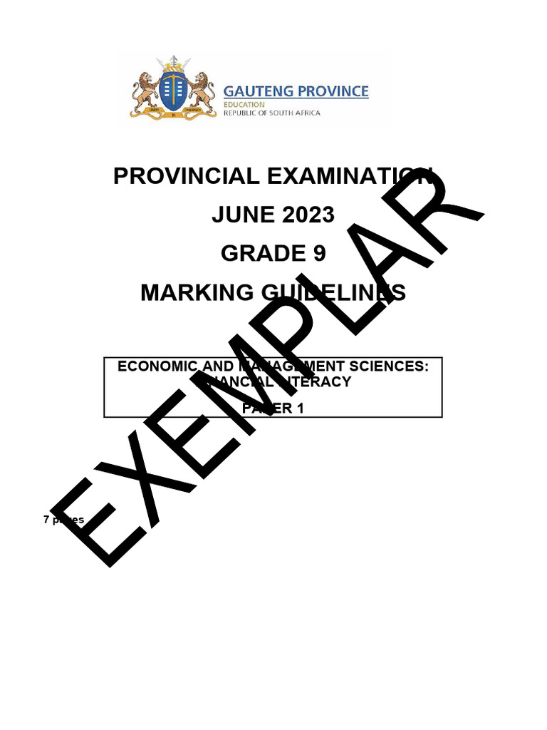 GR 9 ECO P1 (English) June 2023 (English) Possible Answers | PDF