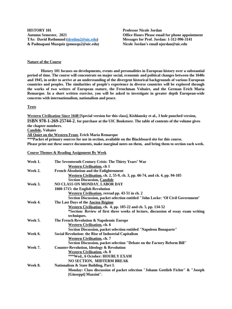 101 Syllabus Autumn 2021 | PDF