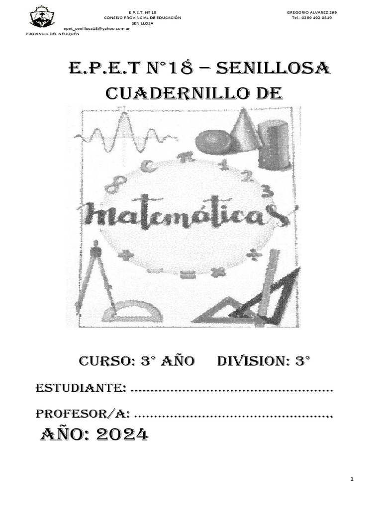 Cuadernillo-Matematica 3°2024 | PDF