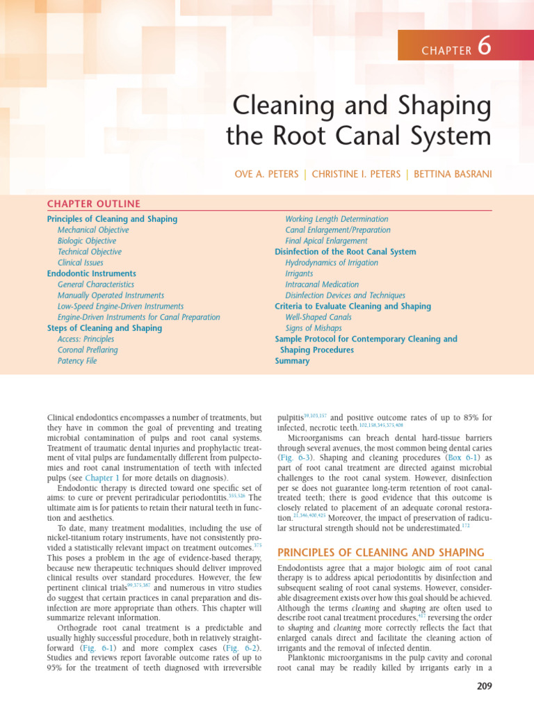 Chapter 6 Cleaning and Shaping The Rooth Canal System | PDF