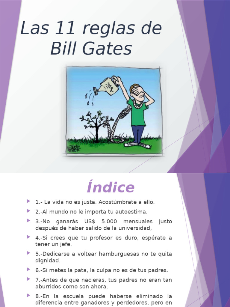 11 Reglas de Vida de Bill Gates | PDF