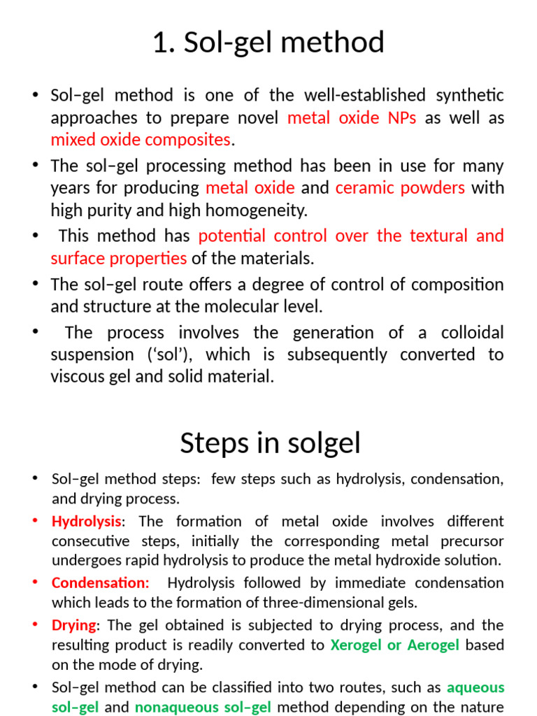 solgel method | PDF