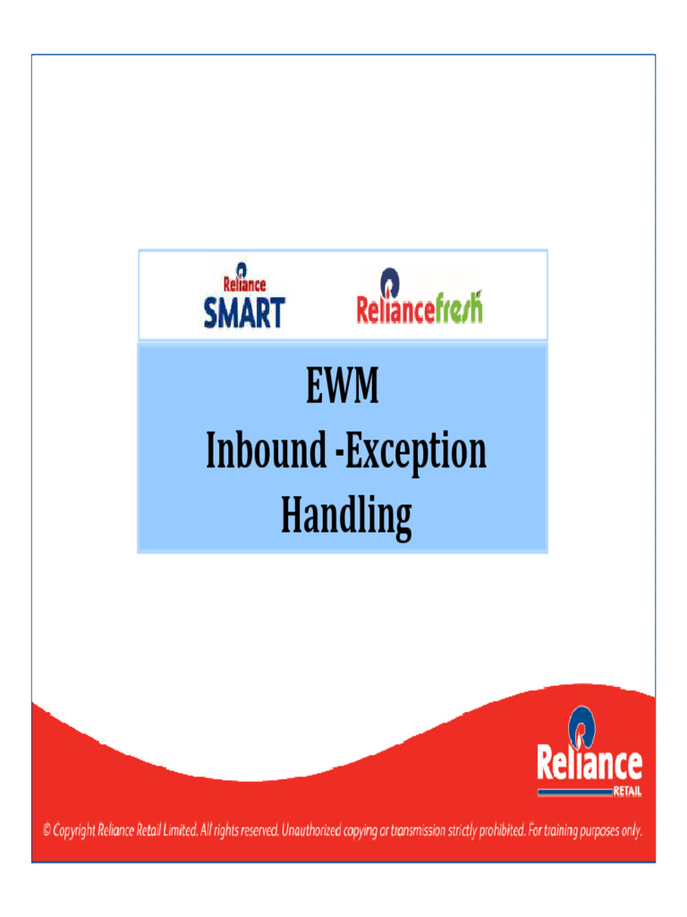 Inbound Receiving in EWM - Exceptions V2 | PDF