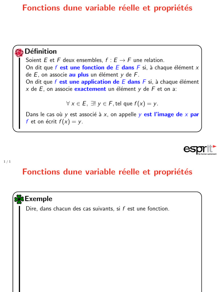 Fonction D'une Variable Réelle | PDF