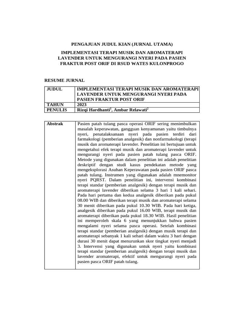 Pengajuan Judul Kian Danu | PDF