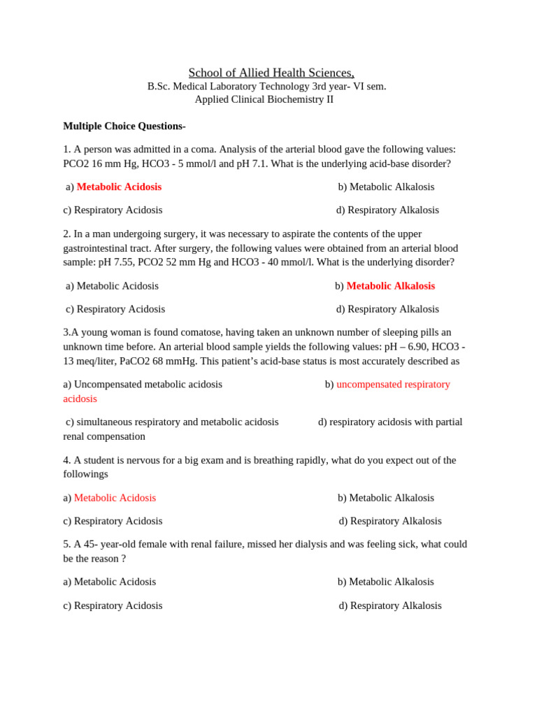 Applied Clinical Biochemistry II | PDF