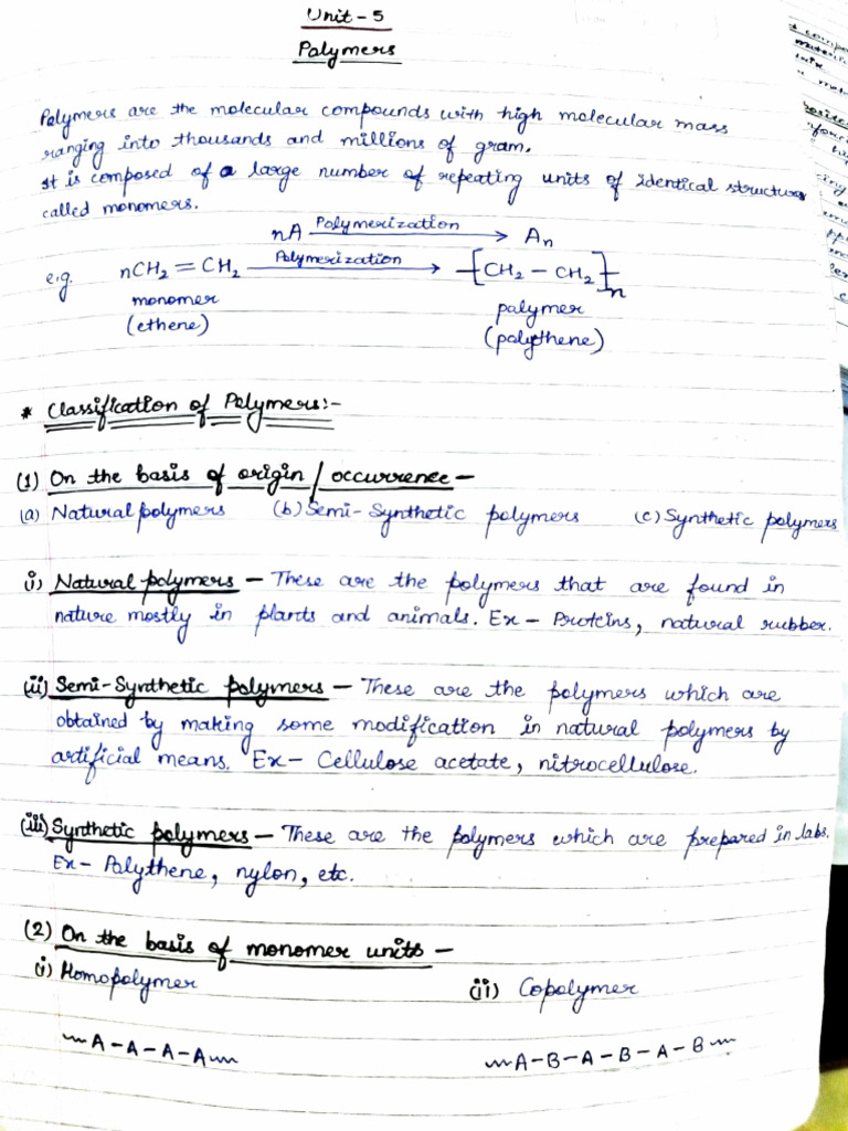 Chemistry Unit-5 Notes | PDF