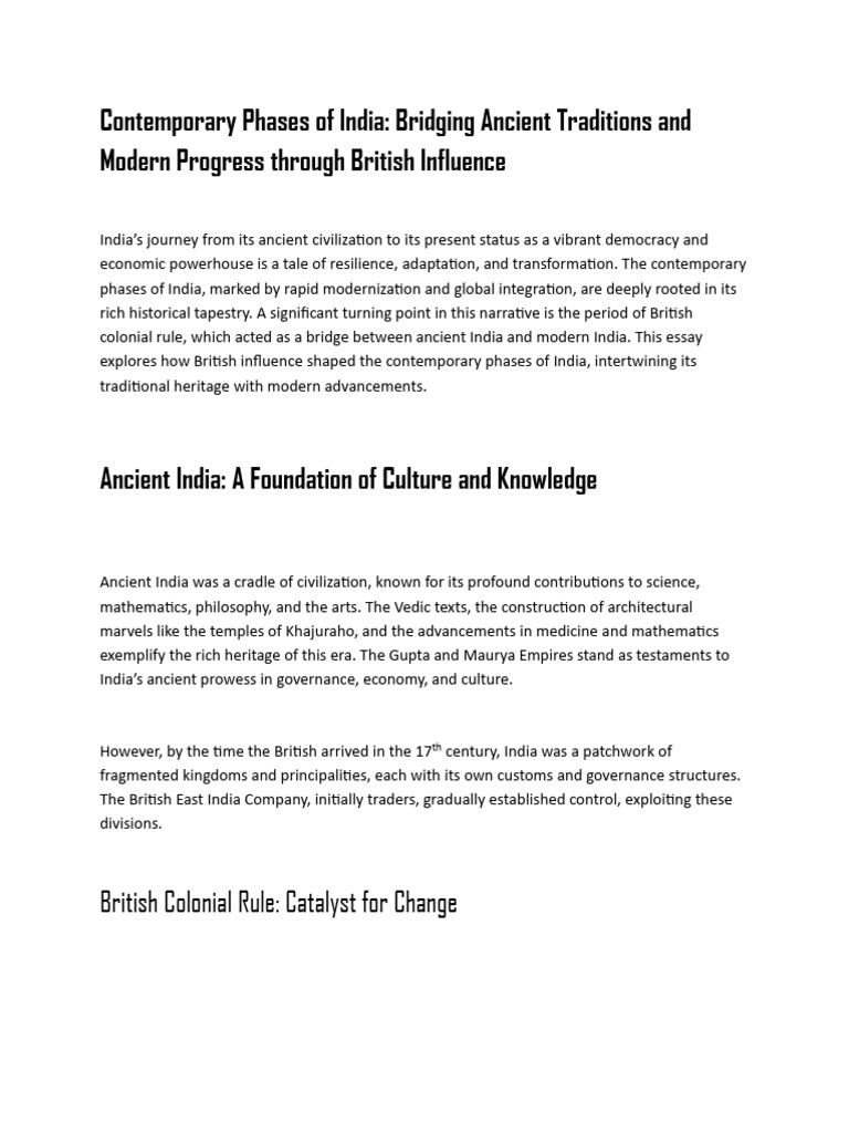 Contemporary Phases of India | PDF