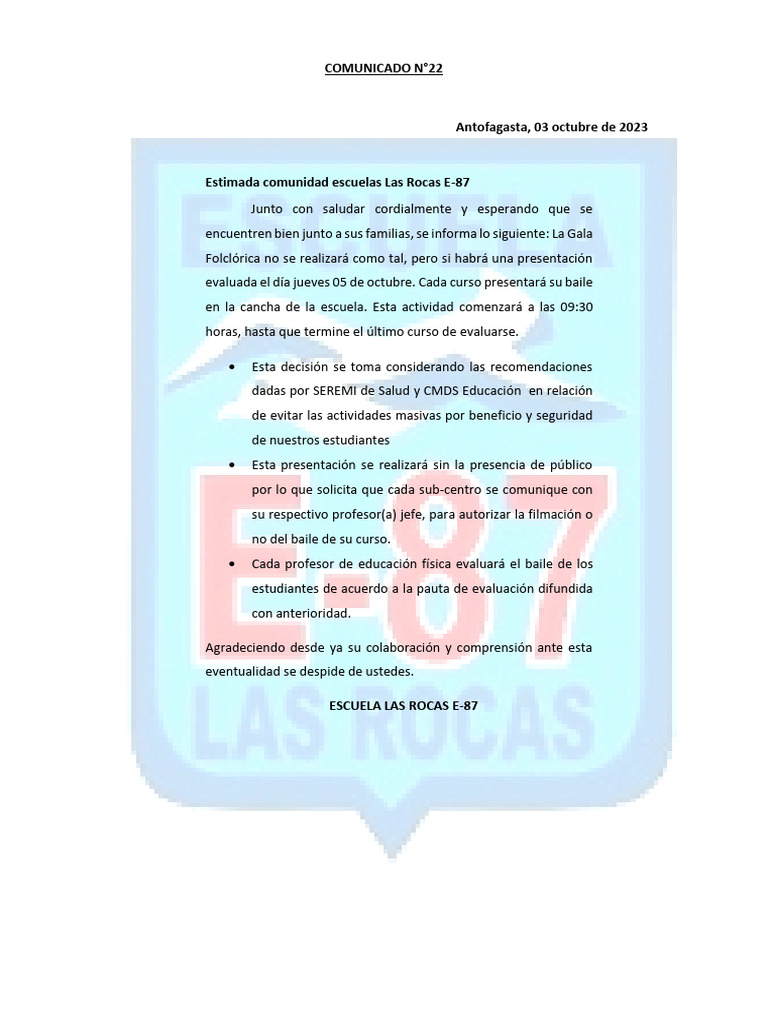 Comunicado N°22 | PDF