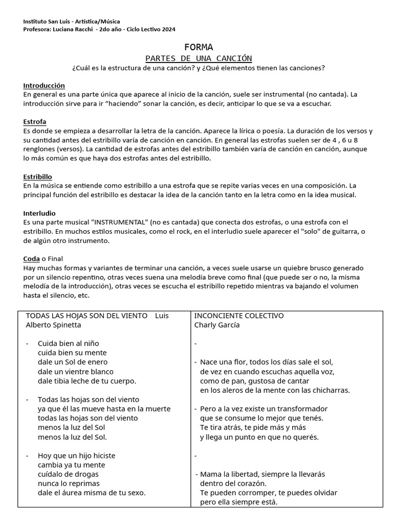 Partes de Una Canción | PDF