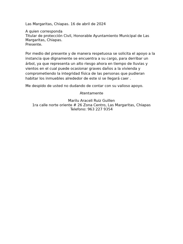 Oficio Protección Civil | PDF