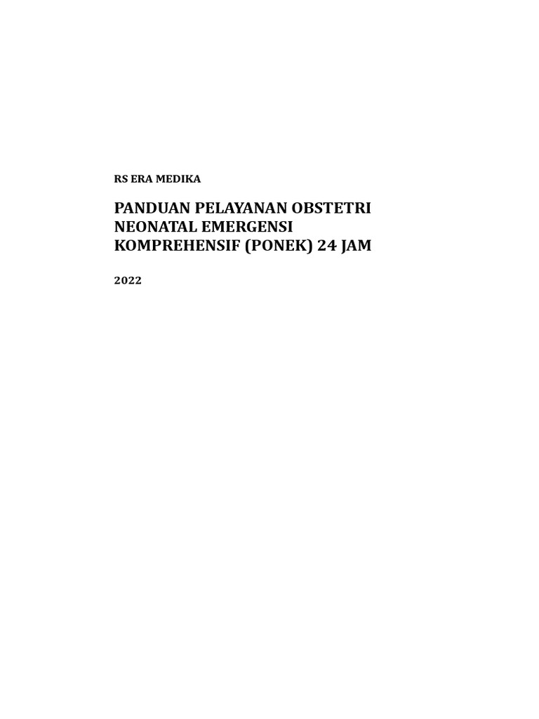 Panduan Ponek 24 Jam | PDF