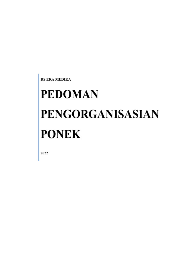 Pedoman Pengorganisasian Ponek 2022 | PDF