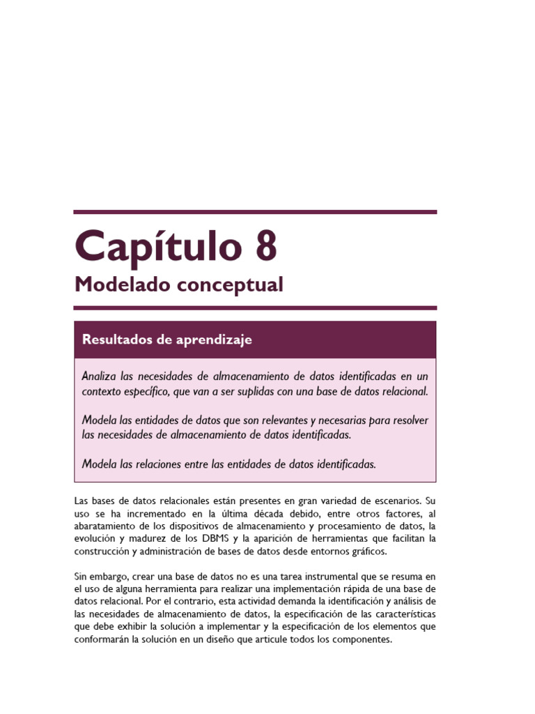 Capítulo 8 - Modelado Conceptual | PDF