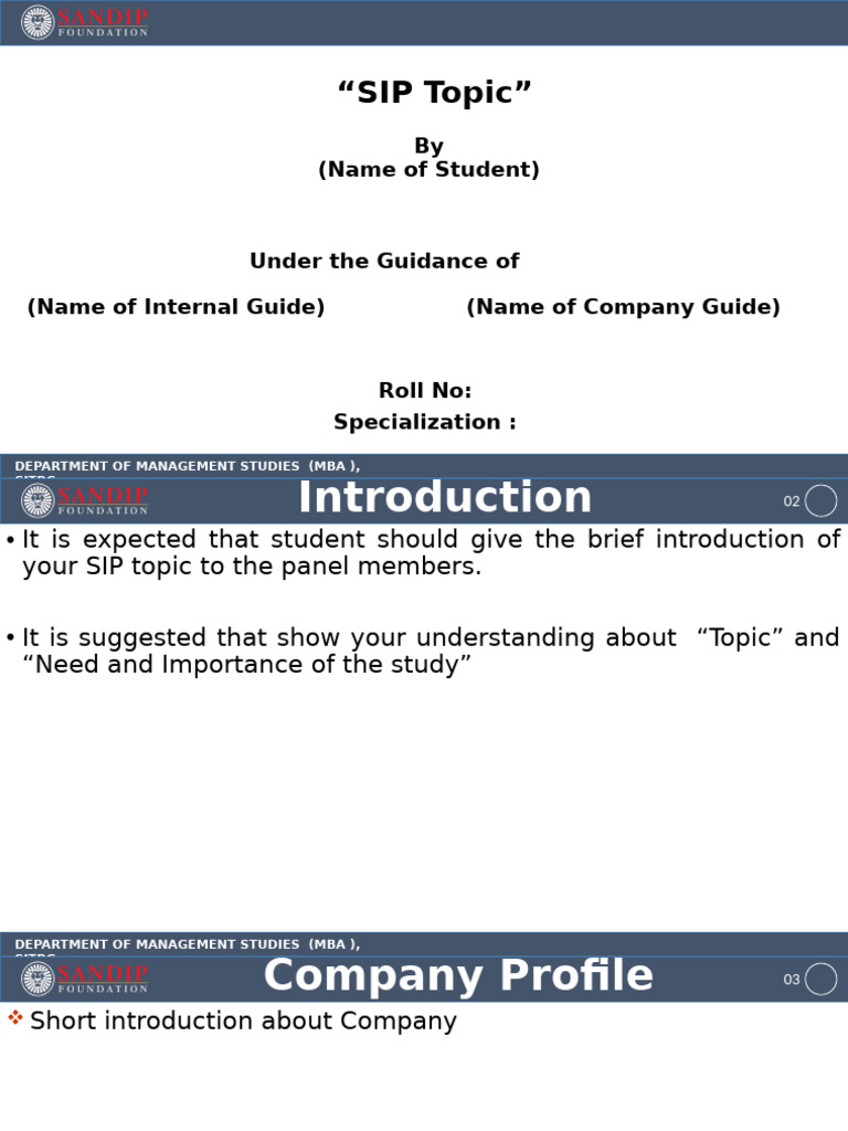 SIP Presentation Template | PDF
