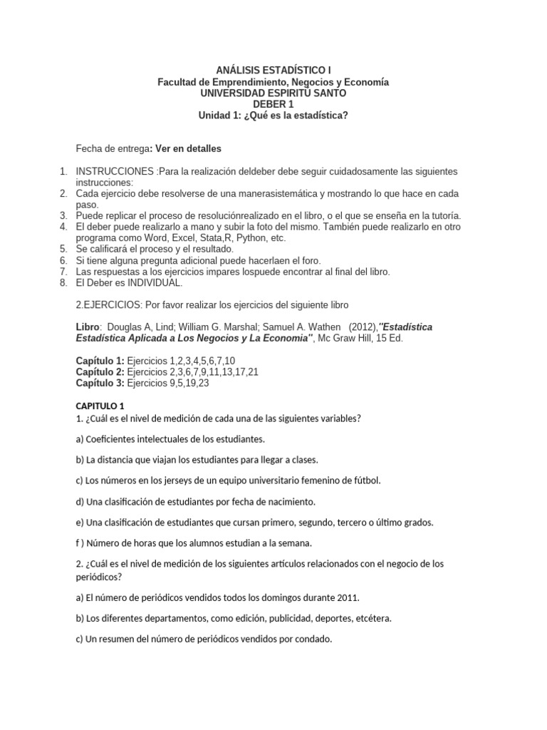 Deber 1 Descripcion de Datos | PDF