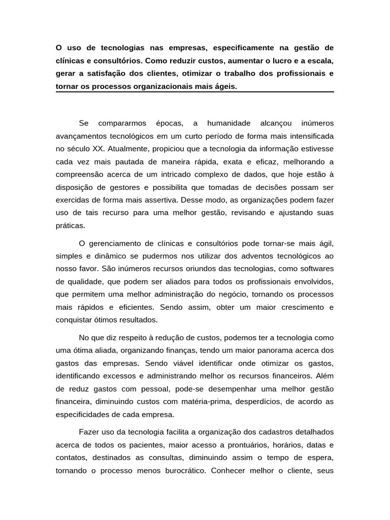 Ativ 3 - Gestão de Clinicas e Consultorios | PDF