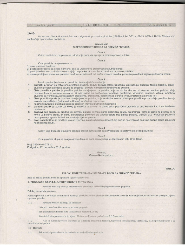 1610527081pravilnik o Sposobnosti Broda Za Prevoz Putnika | PDF