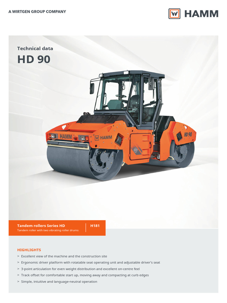 HAMM HD - 90 - H181 - Datasheet - enGB | PDF