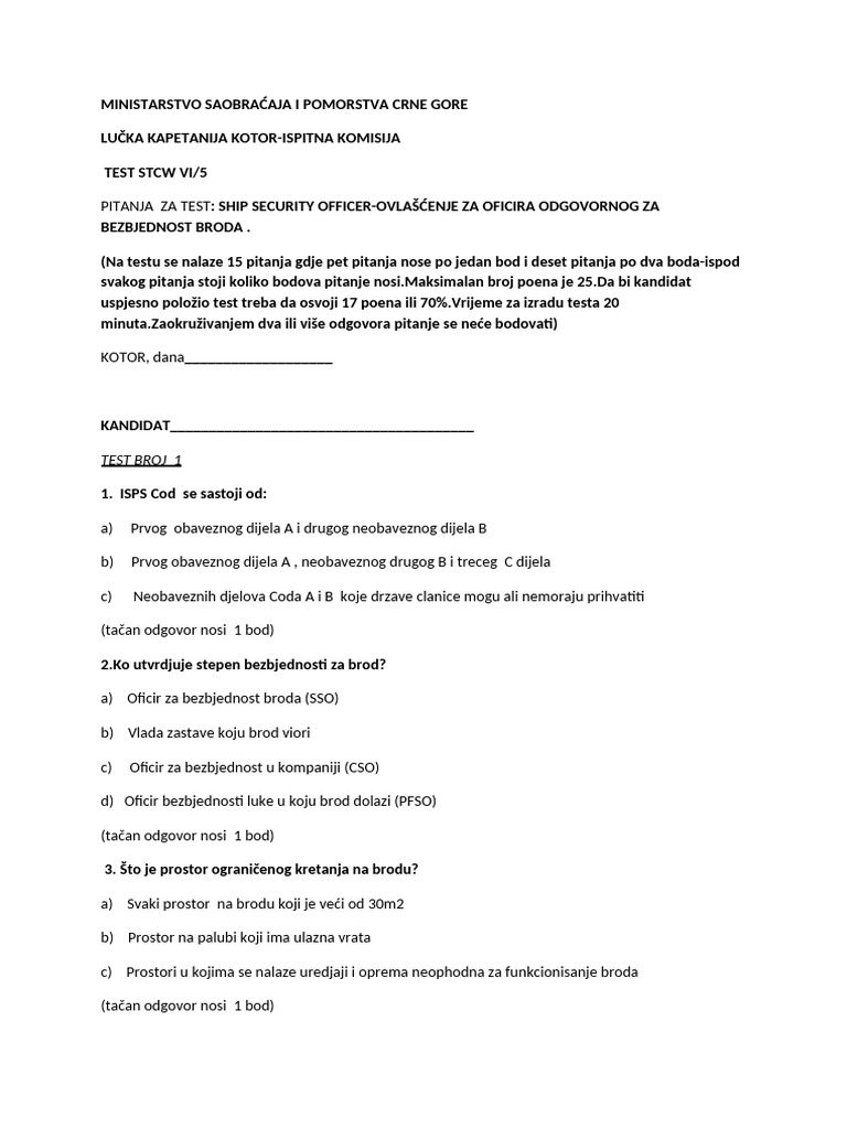 PITANJA ZA TEST SSO 1 GRUPA | PDF
