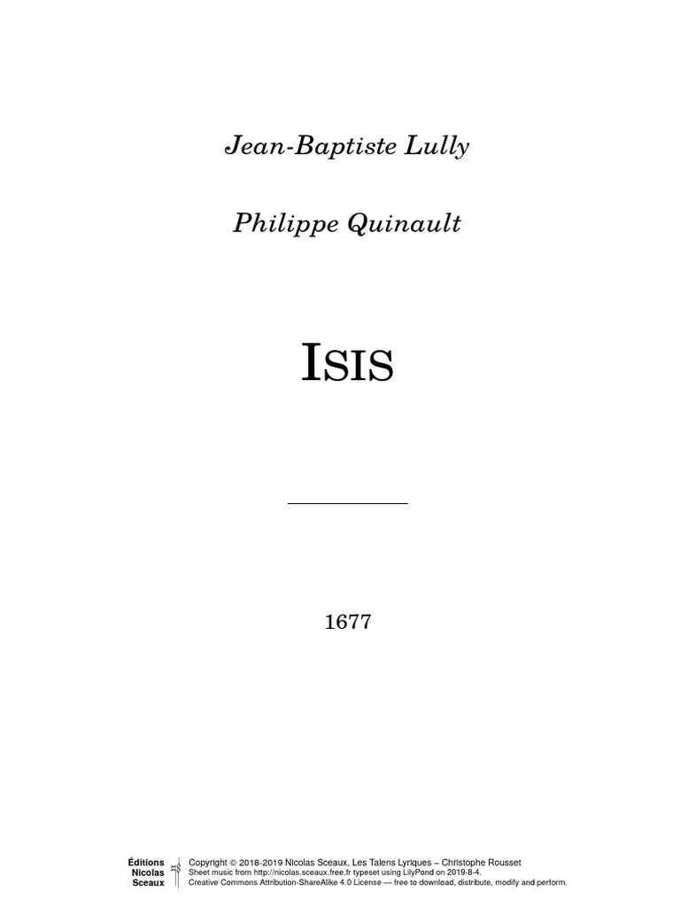 Lully Isis | PDF