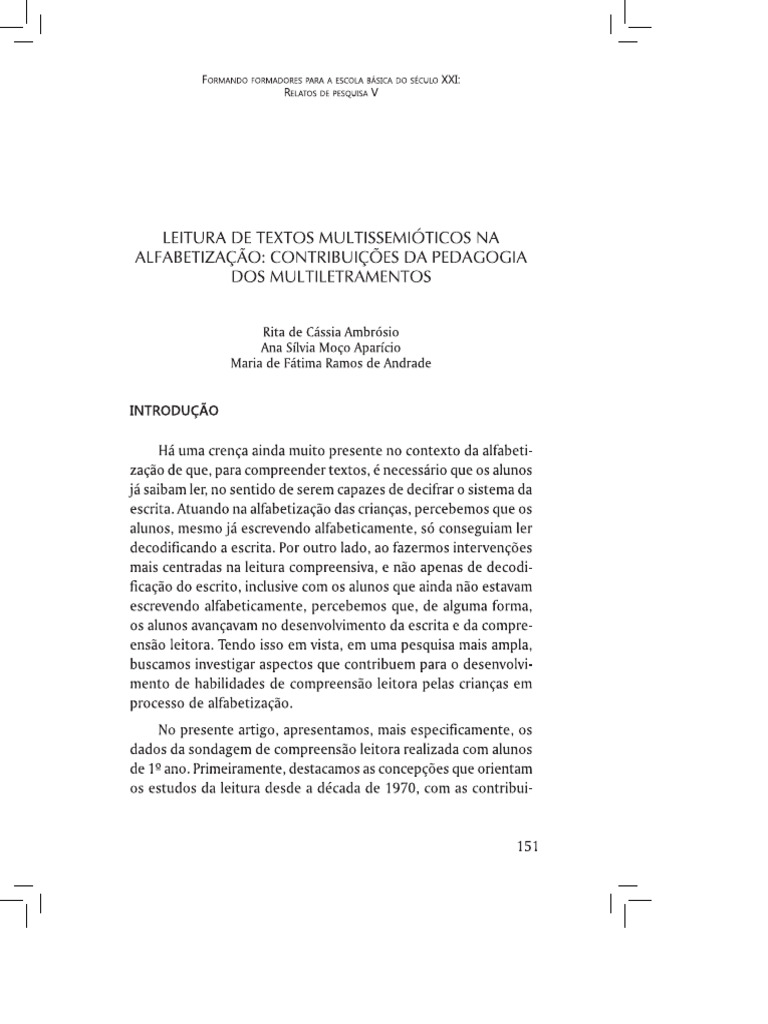 Texto LEITURA DE TEXTOS MULTISSEMIÓTICOS | PDF