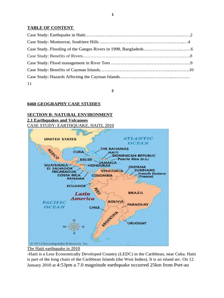 0460 Geography Case Studies Form 3 - N. Ncube | PDF