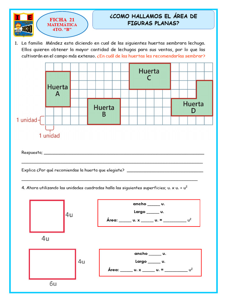 ¿Como Hallamos El Area de Las Figuras Planas | PDF