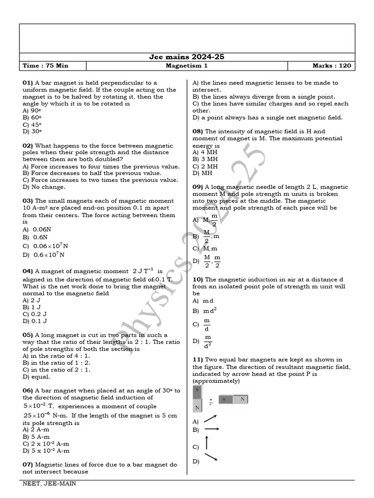 Magnetism 1 Paper | PDF