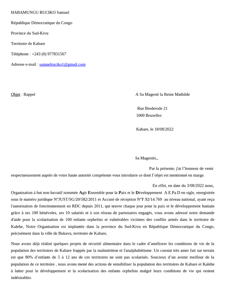 Demande D'aide | PDF