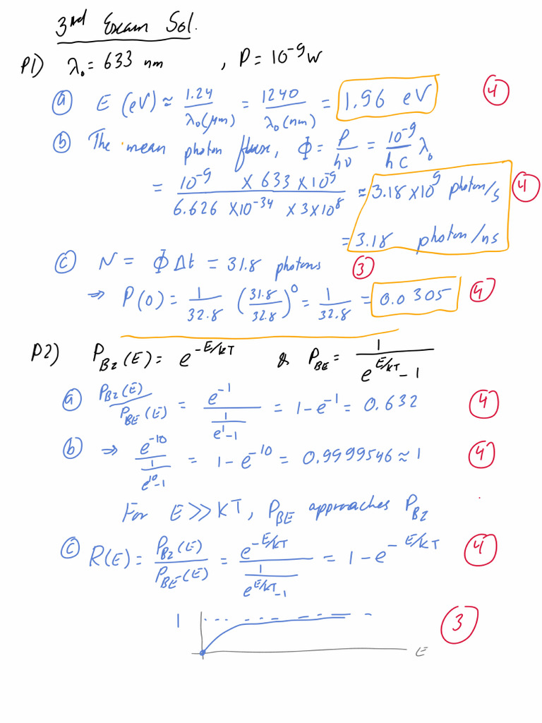 Optics 232 3rd Exam Sol | PDF