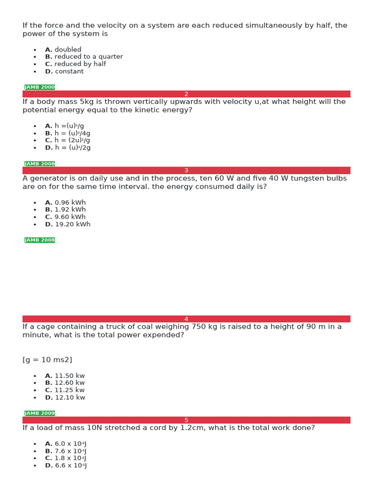 Second Term Physics Examination Questions | PDF | Gases | Temperature