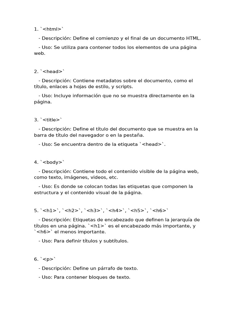 Etiqueta de HTML | PDF