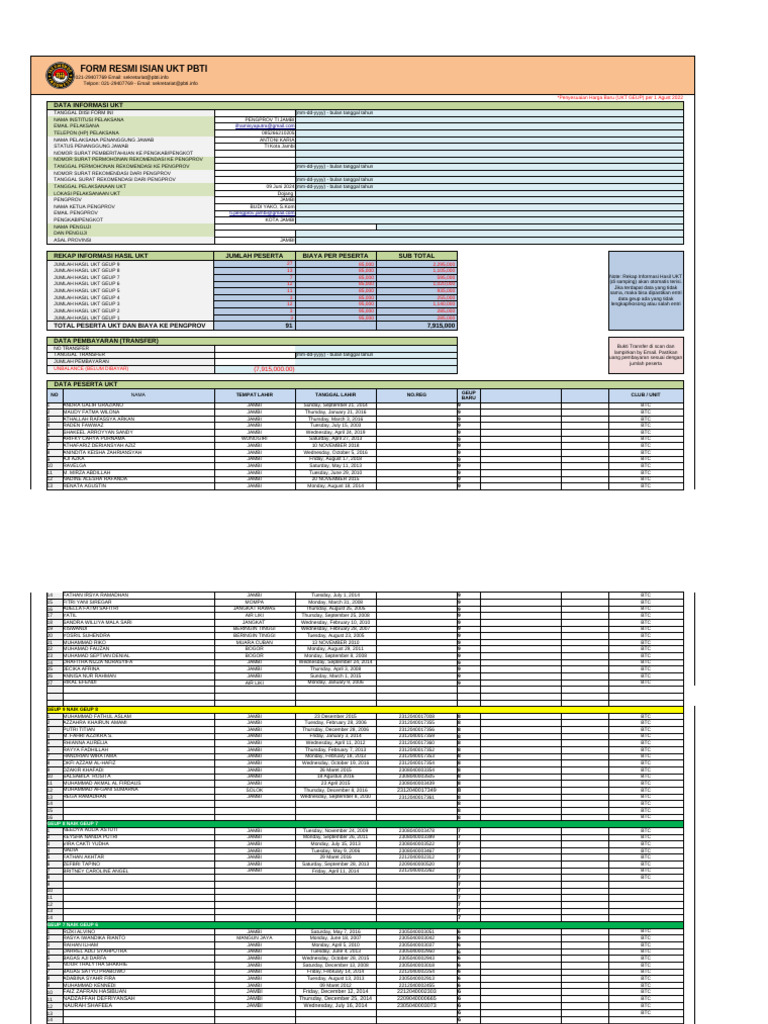 2024 - Formulir Isian Ukt Pengkot Ti - Juni - BTC (Autosaved) - 1 | PDF