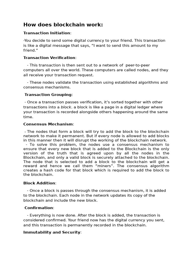 How Blockchain Work | PDF | Bitcoin | Computing