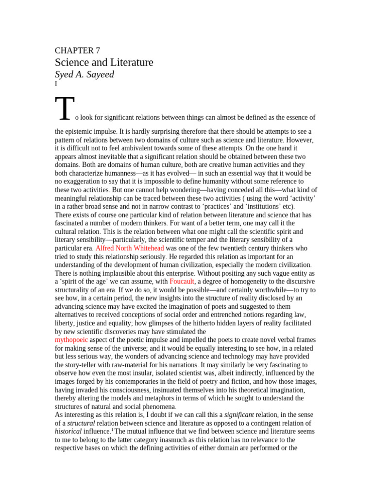 Science and Literature | PDF