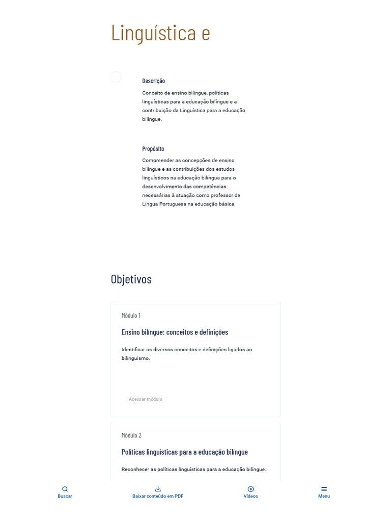 Linguística e Educação Bilíngue Linguística e Ensino de Letras | PDF