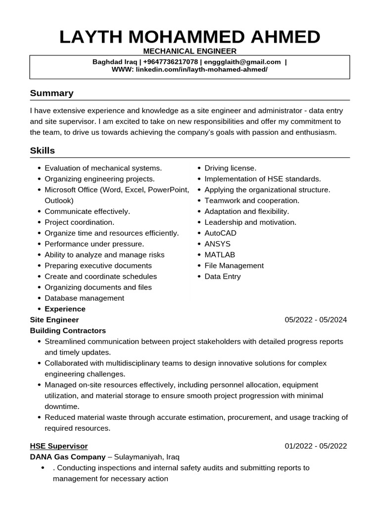 Layth Mohammedahmed Resume | PDF
