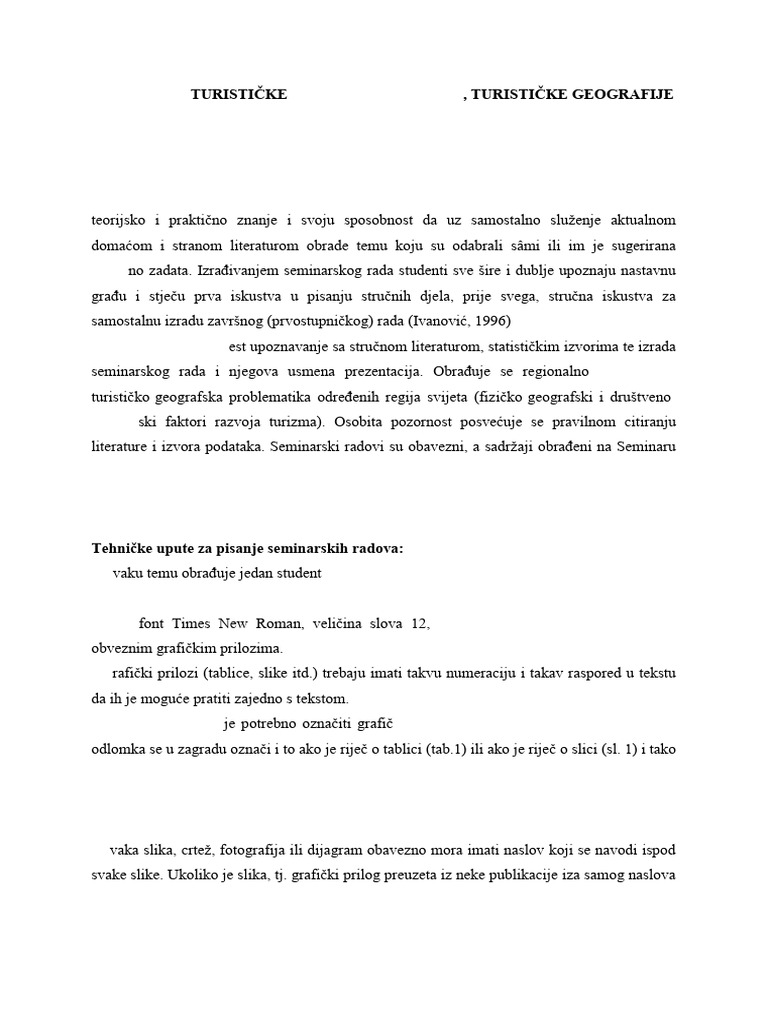 Naputak Za Pisanje Seminara KIT | PDF