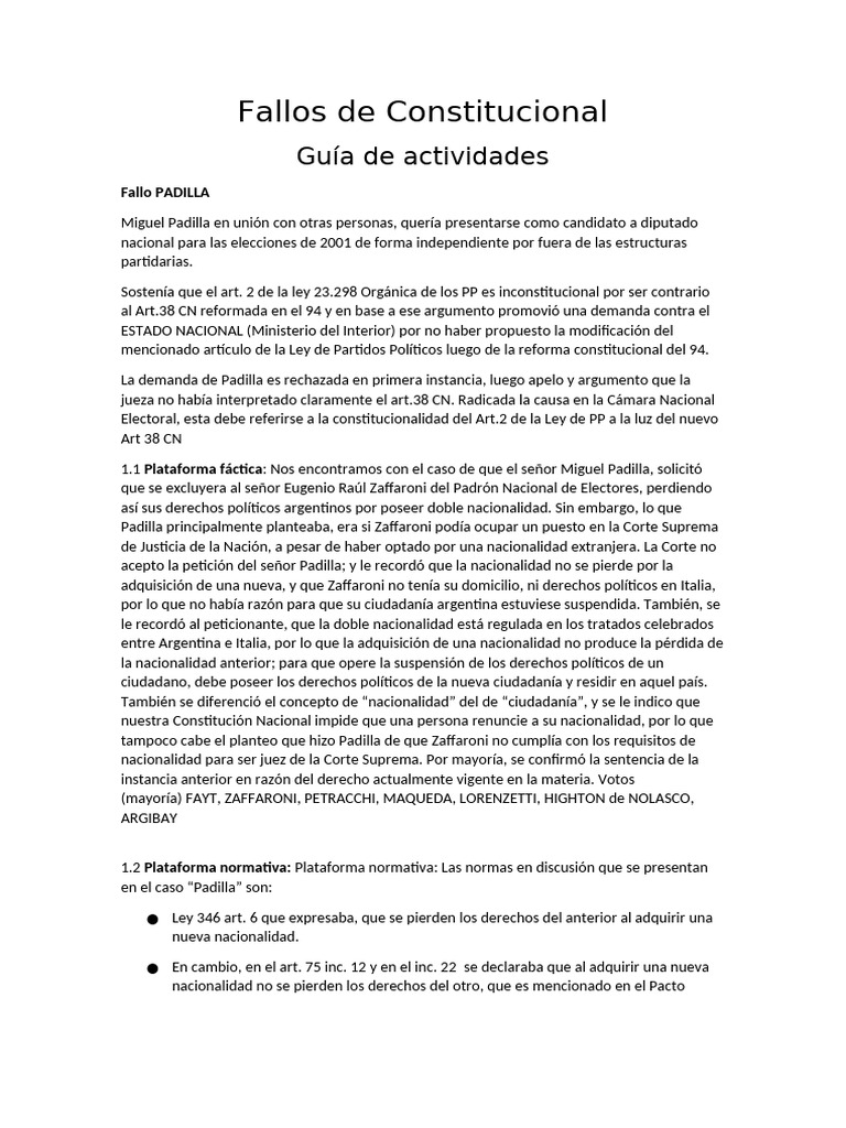 Fallos de Constitucional | PDF
