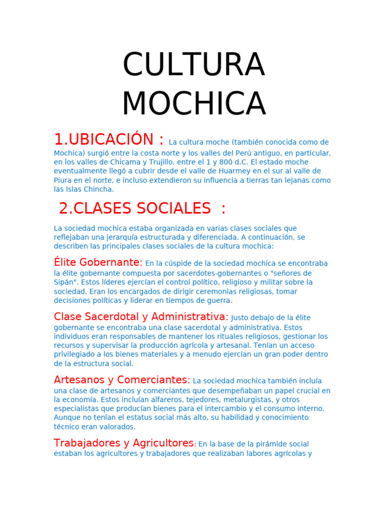 Cultura Mochica | PDF