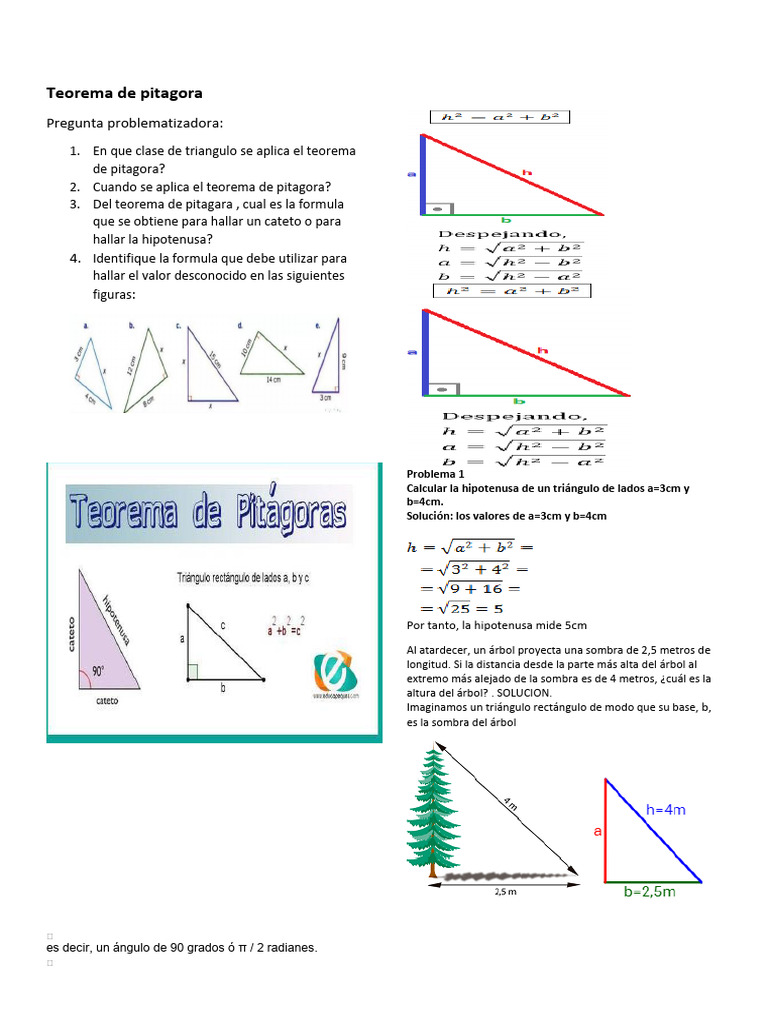 Taller Hoy Teorema de Pitagora | PDF