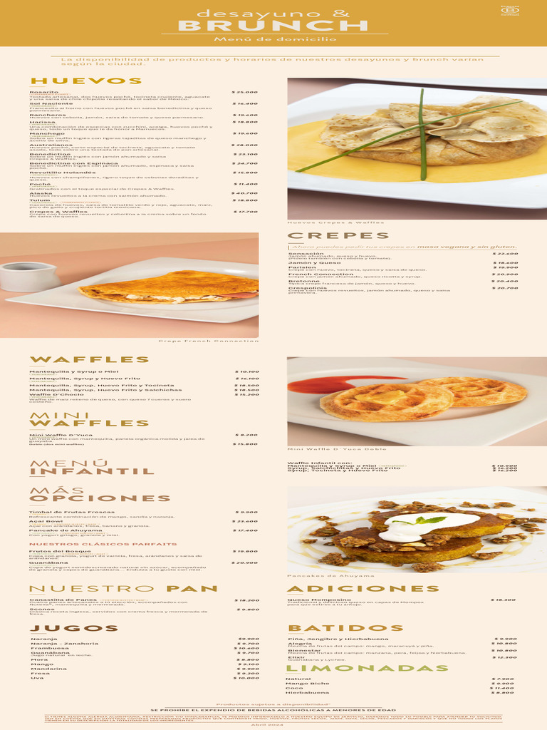 Costa Menu Pagina Web | PDF