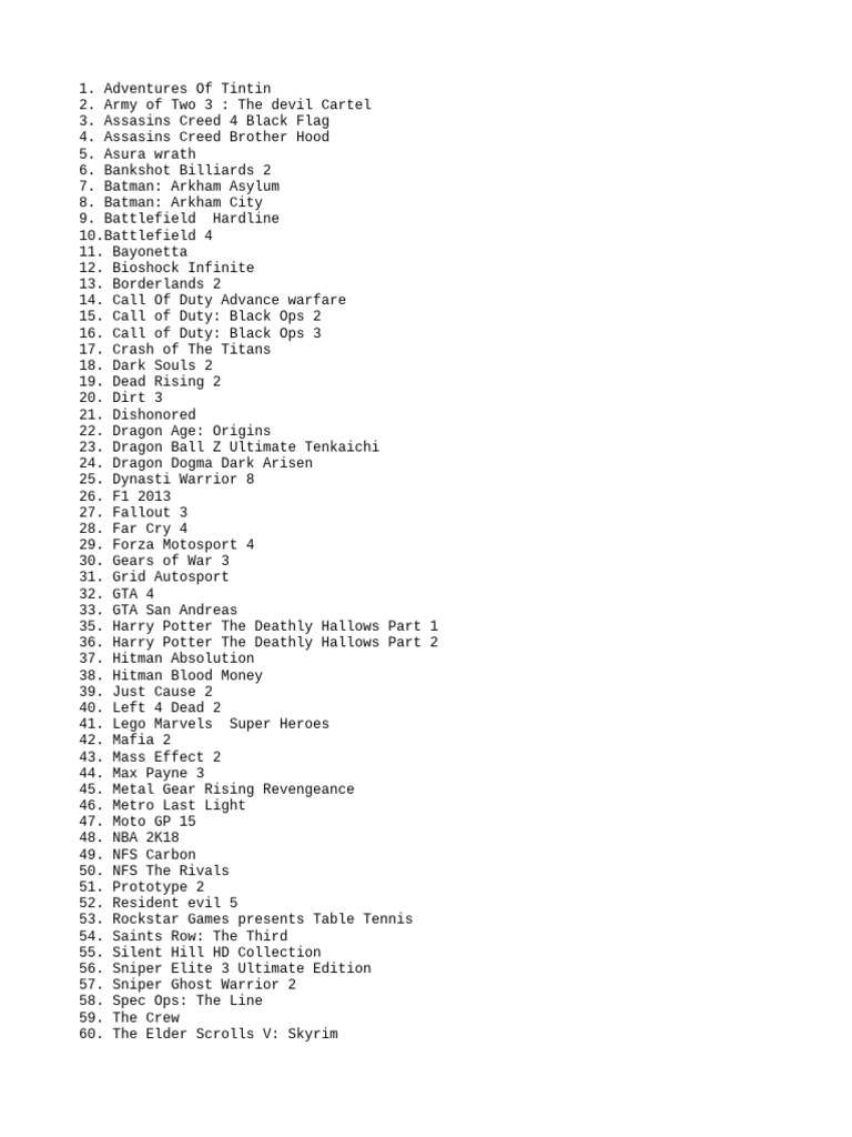 List Game | PDF