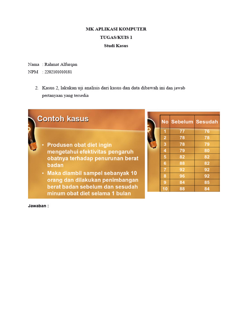 Kuis Atau Tugas Aplikom SP 2024 Kasus 2 PDF | PDF