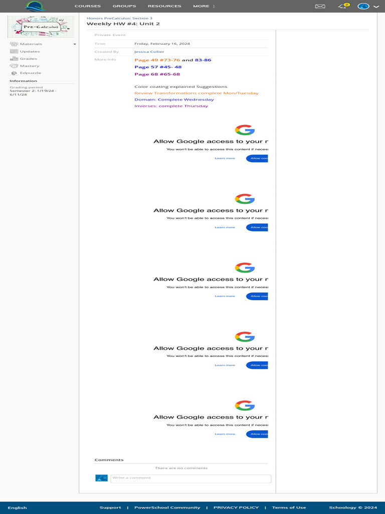 Weekly HW #4 Unit 2 Schoology | PDF | Http Cookie