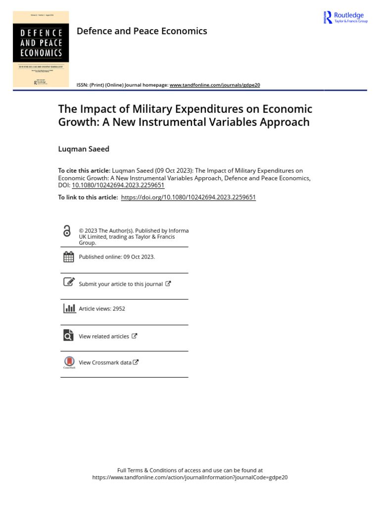Military Spending's Impact on Growth | PDF | Economic Growth ...